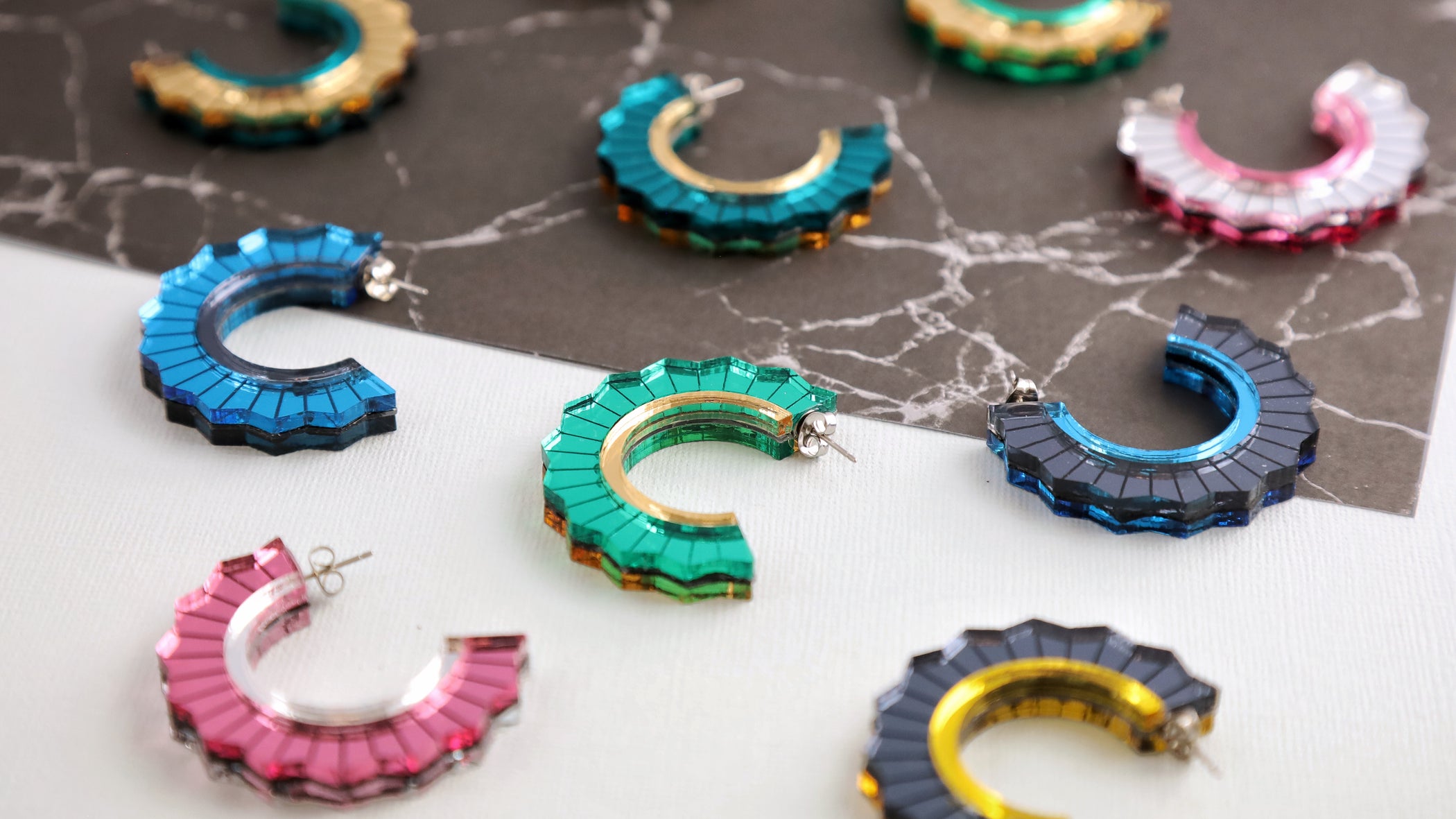 Handmade vintage-inspired acrylic jewellery