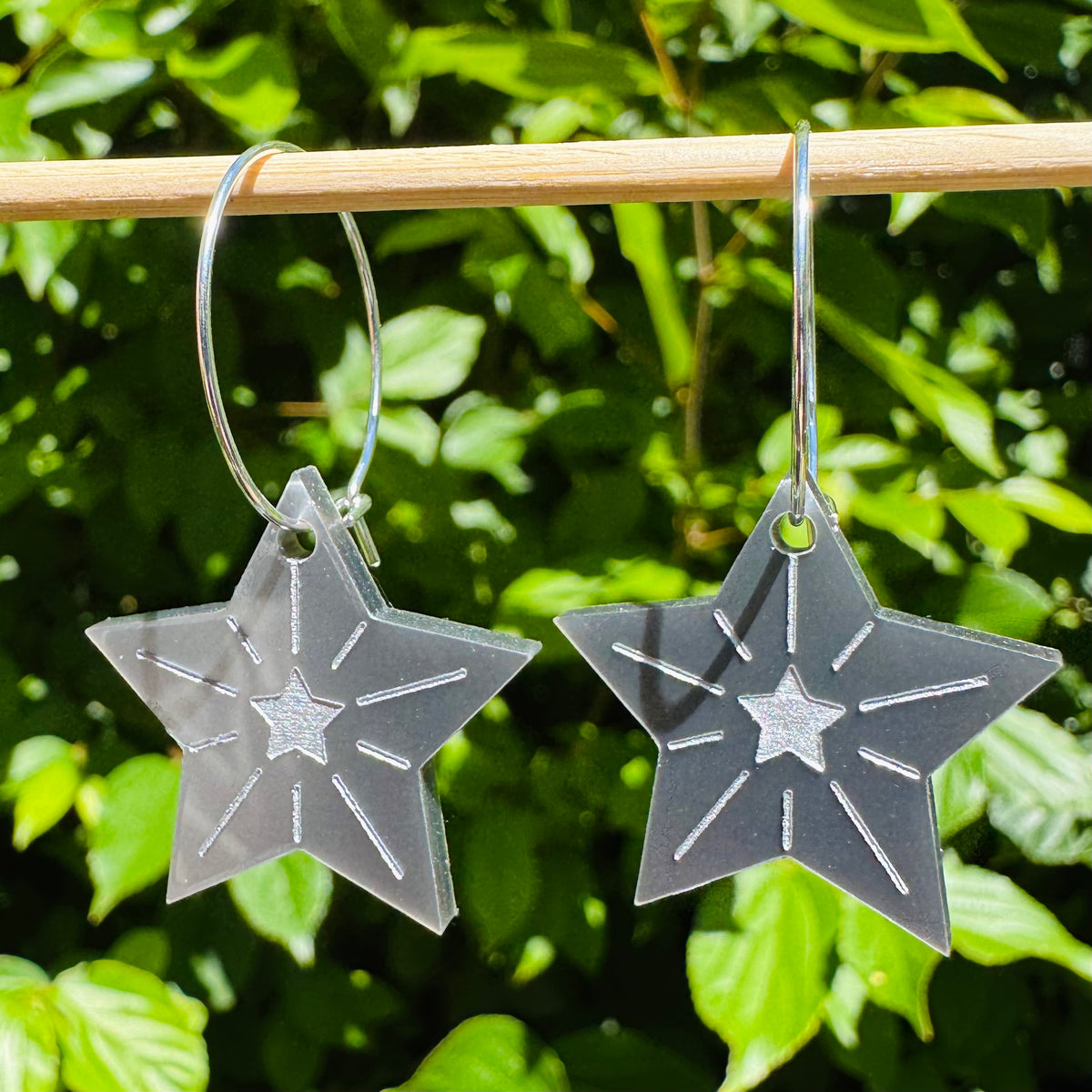 Mini Christmas Star Earrings | Acrylic jewellery, handmade in Australia ...