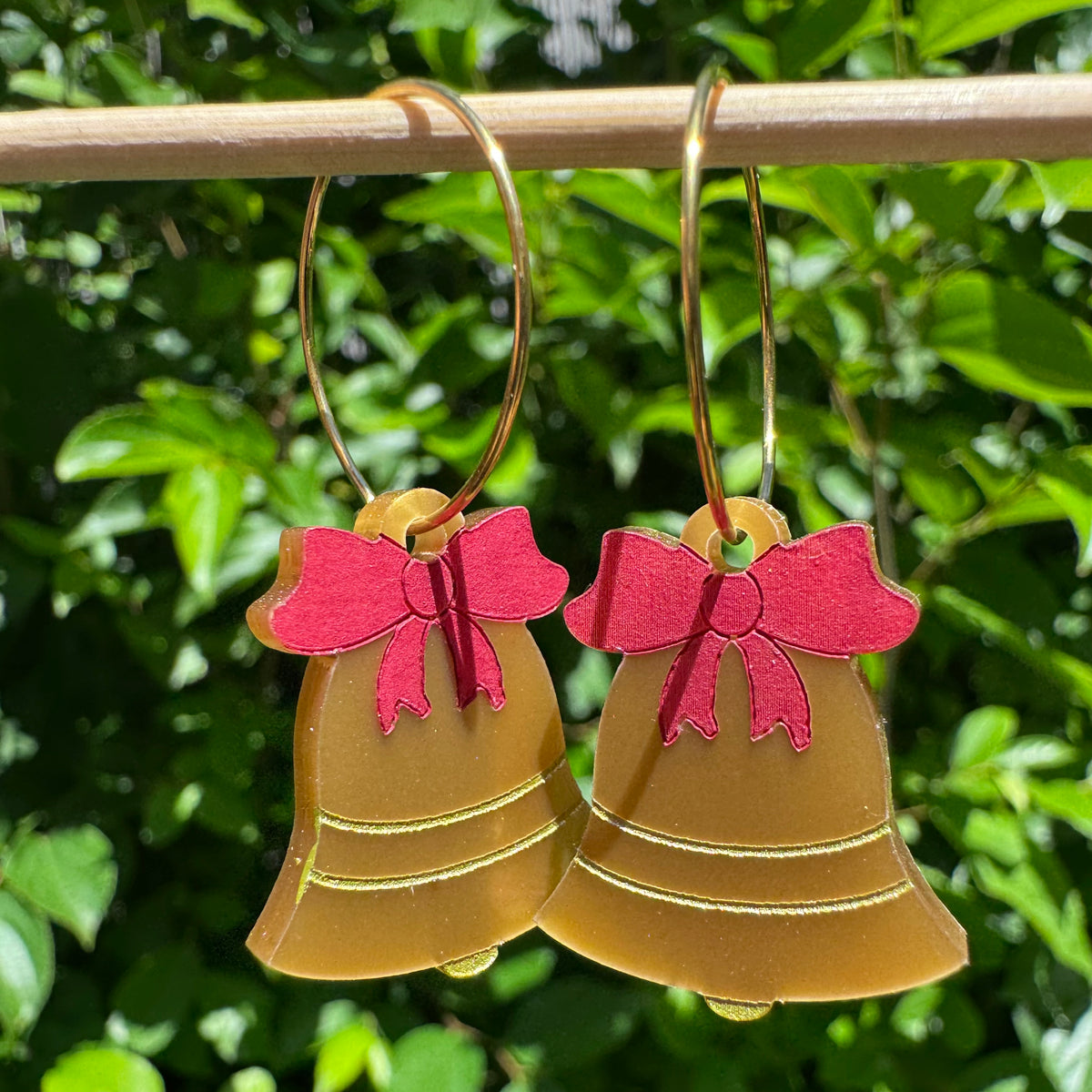 Mini Christmas Bell Earring | Acrylic jewellery, handmade in Australia ...