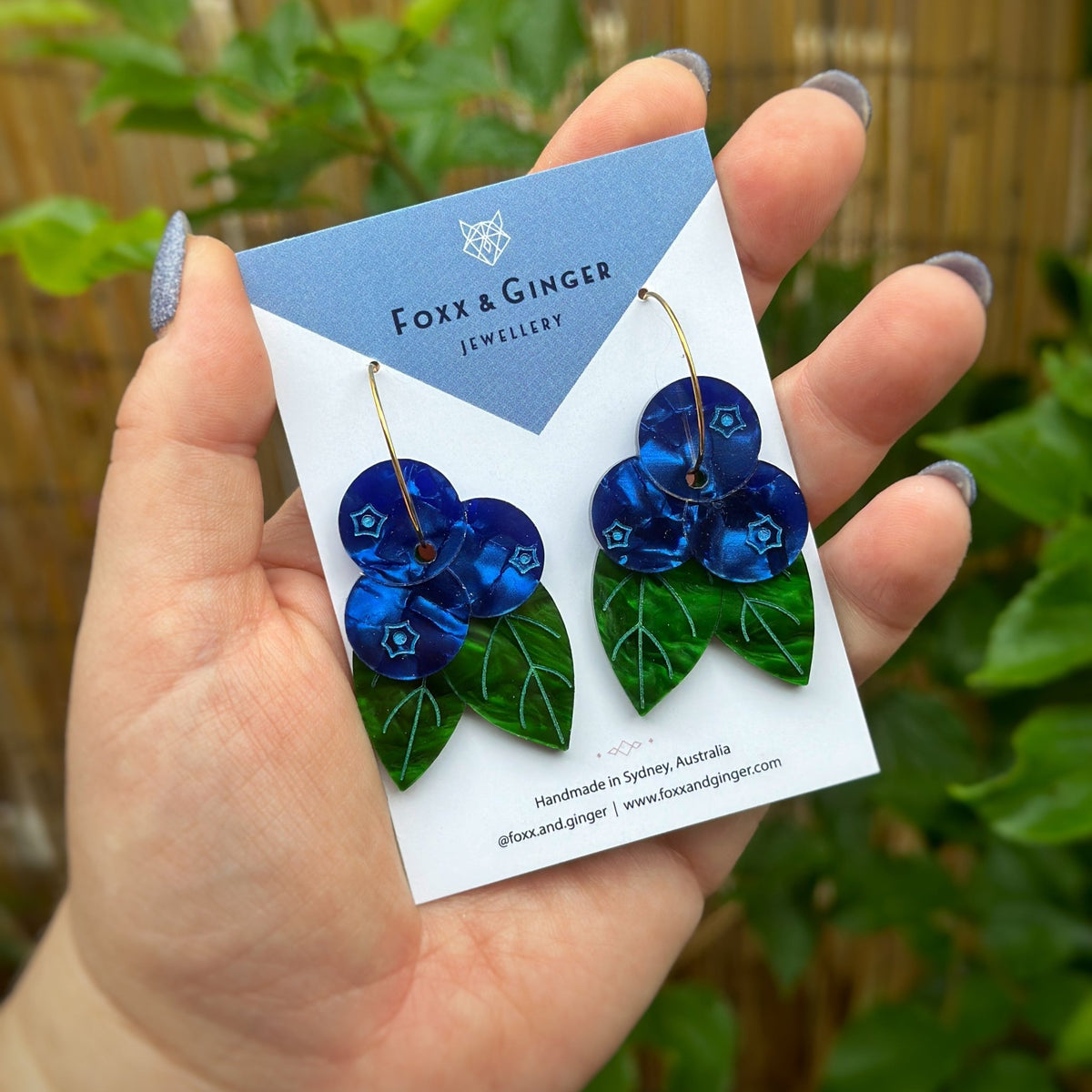 Blueberry Hoop | Fruit-inspired acrylic jewellery - handmade in ...