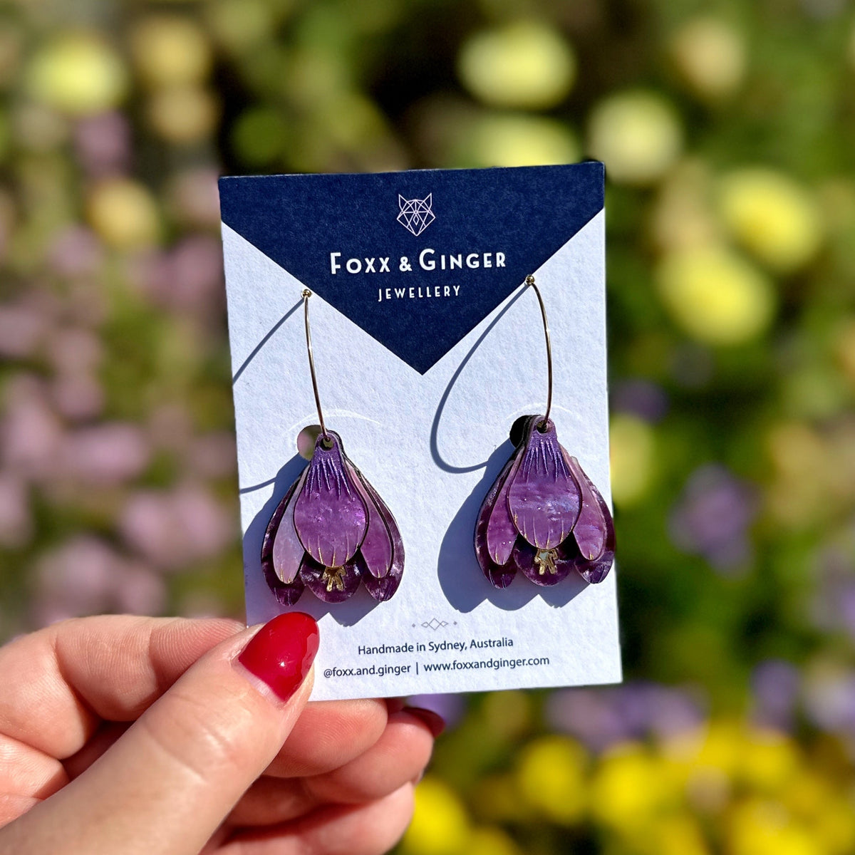 Crocus Hoop | Flower-inspired acrylic jewellery - Handmade in Australia ...