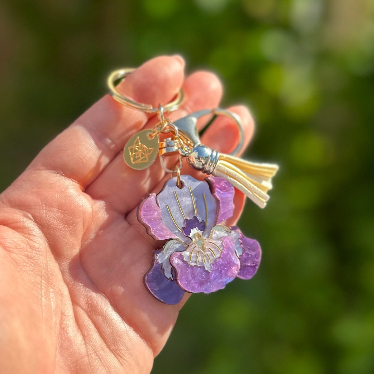 Iris Keyring | Flower-inspired acrylic accessories - Handmade in ...