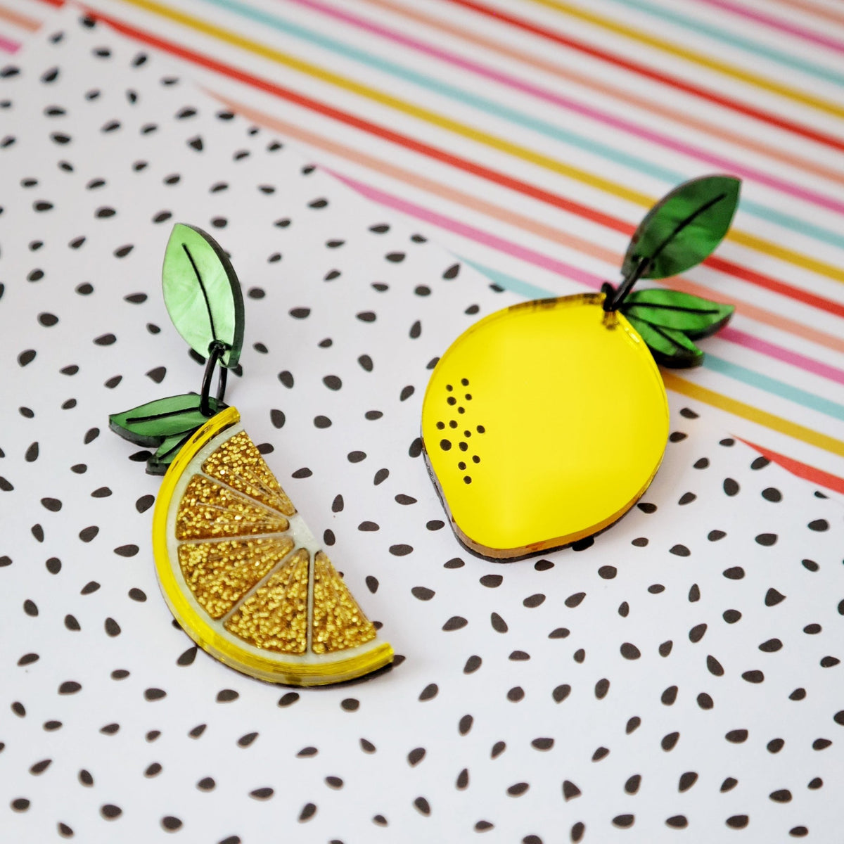 Lemon Earrings | Fruit-inspired acrylic jewellery - handmade in ...