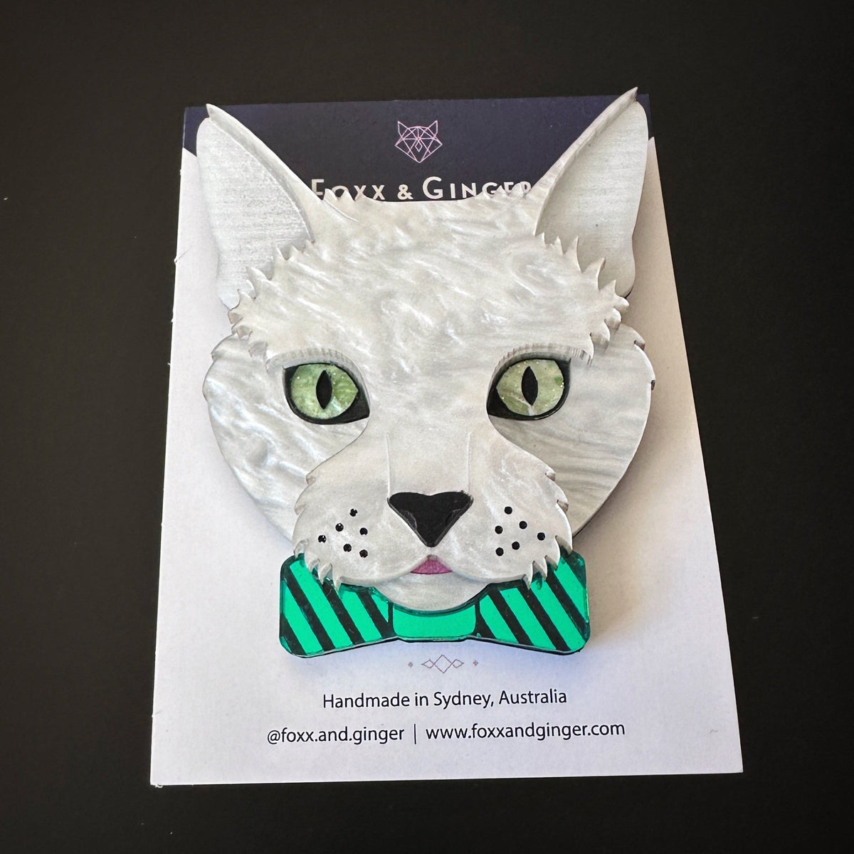 Luna the White Cat Keyring | Foxx & Ginger