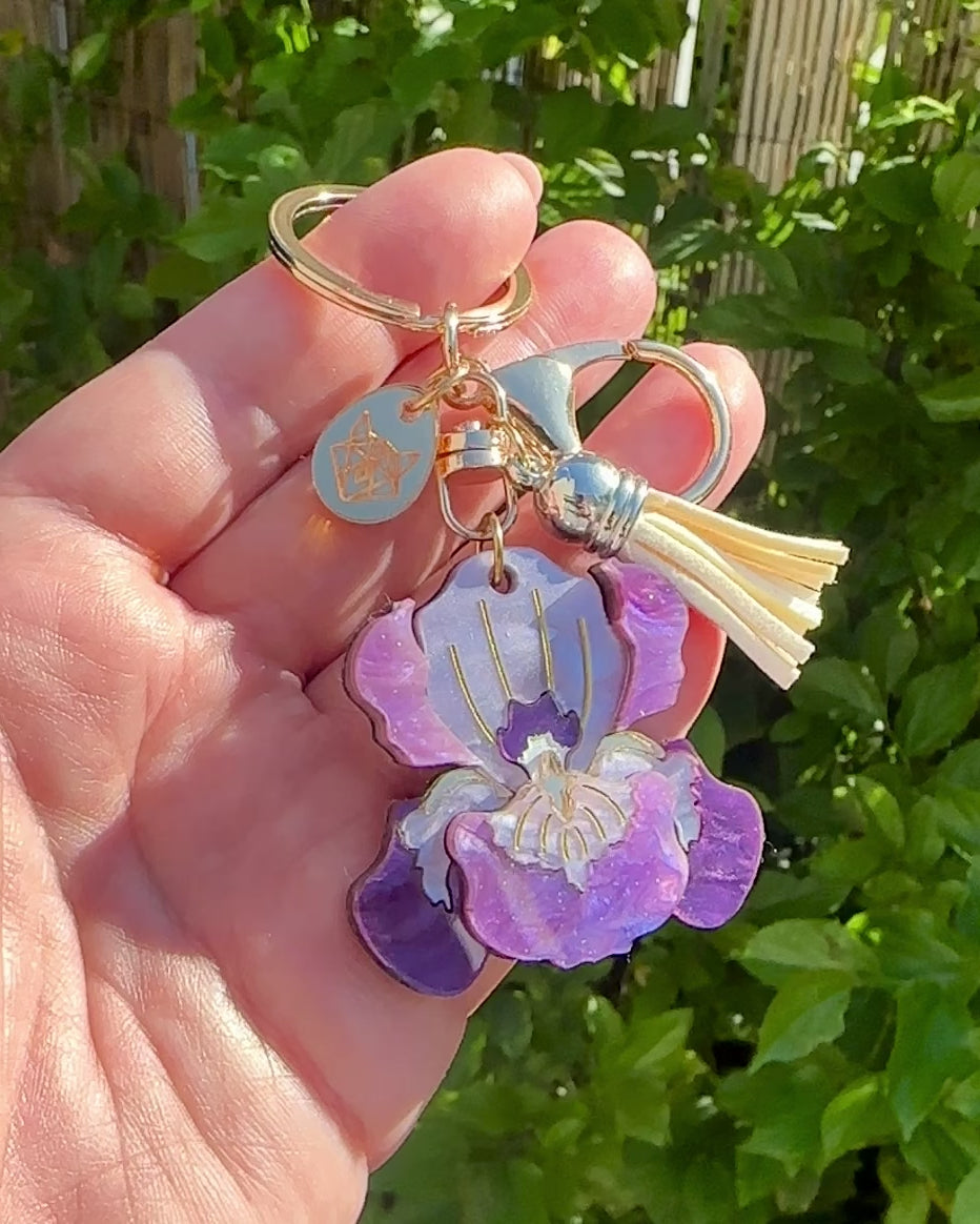Iris Keyring | Flower-inspired acrylic accessories - Handmade in ...
